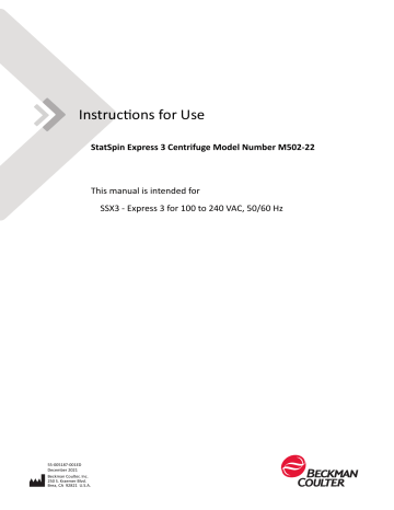 Beckman Coulter StatSpin Express 3 User Guide | Manualzz