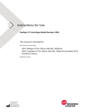 Beckman Coulter StatSpin VT User Guide | Manualzz