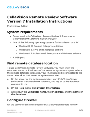 Beckman Coulter CellaVision Installation Instructions | Manualzz