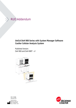 Beckman Coulter DxH 900 and DxH 690T - Owner's manual