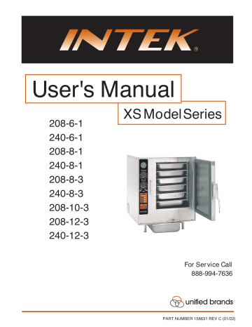 Groen Intek Connectionless Steamer Owner's Manual | Manualzz