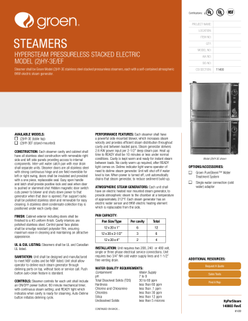 Groen (2)HY-3E/EF Stacked Electric Spec Sheet | Manualzz