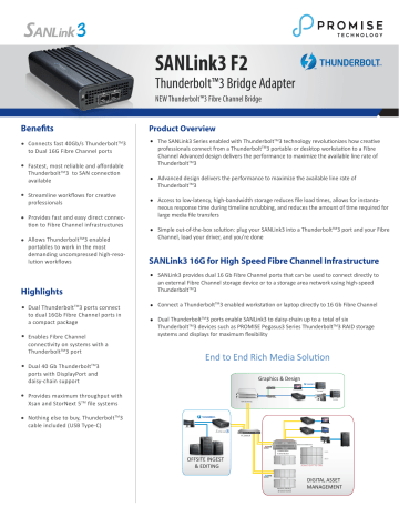 PROMISE Technology SANLink3 F2 Datasheet | Manualzz