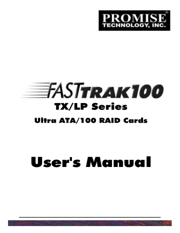 PROMISE Technology FastTrak100 TX2 Pro Owner's Manual | Manualzz