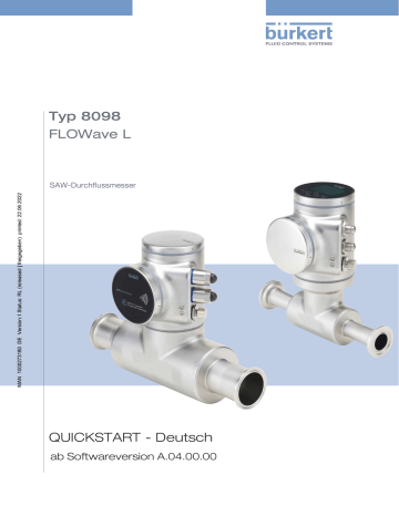 Burkert 8098 FLOWave SAW flowmeter Benutzerhandbuch | Manualzz