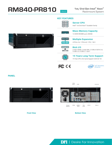 DFI RM840-PR810 Mini-ITX/ATX System & Chassis Datasheet | Manualzz