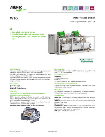 Aermec WTG Indoor unit Data Sheet | Manualzz