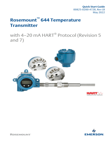 Rosemount 644 Temperature Transmitter Quick Start Guide | Manualzz