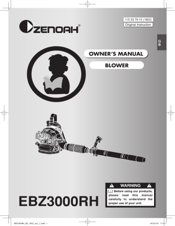Zenoah Backpack Blower EBZ3000 Operation Manual | Manualzz