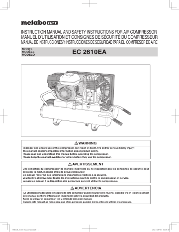 Hikoki EC2610EA AIR COMPRESSOR Instruction Manual | Manualzz