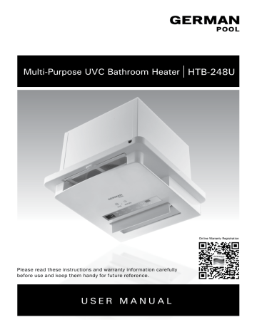 German Pool HTB-248U Multi-Purpose UVC Bathroom Heater Owner Manual ...
