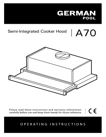 German Pool A70 European Series Range Hood Slide-Out Type Owner Manual ...