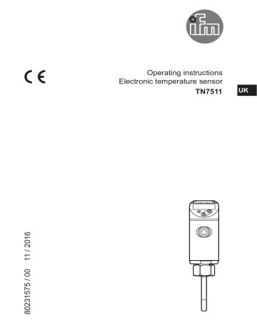 IFM TN7511 Temperature sensor Operating Instructions | Manualzz