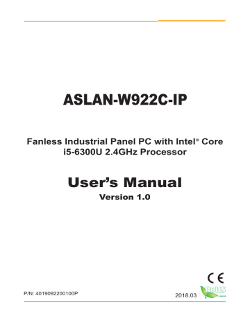 ARBOR Technology ASLAN-W922C-IP Manual | Manualzz