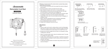 Dewenwils HCRA40B Retractable Extension Cord Reel Instruction manual | Manualzz