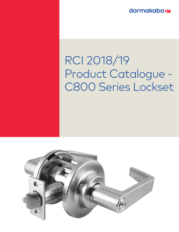 Dormakaba C800 Locksets Guide | Manualzz