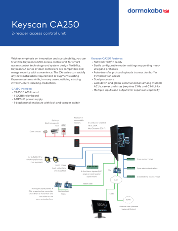 Dormakaba CA Series Door Controllers Guide | Manualzz