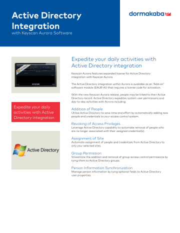 Dormakaba Keyscan Aurora Control Software Directory | Manualzz