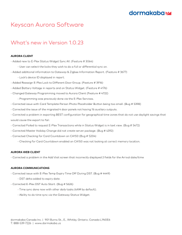 Dormakaba Keyscan Aurora Control Software Reference guide | Manualzz