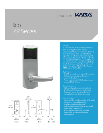 Dormakaba ILCO RezShield Software & 79 Lock Series Specifications ...