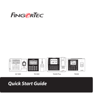 FingerTec TA500 Quick Start Guide | Manualzz