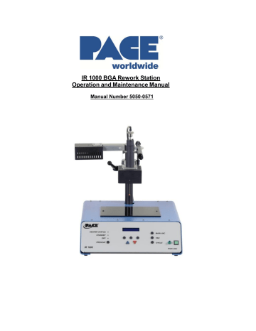 Pace IR 1000 Infrared Rework Station Manual | Manualzz