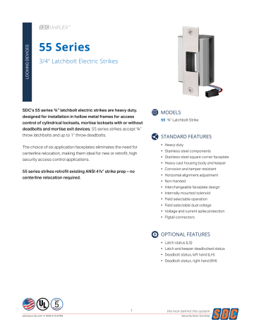 SDC UniFLEX™ 55 Series Product sheet | Manualzz