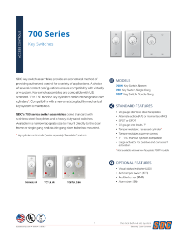 SDC 700 Series Product sheet | Manualzz