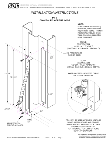 SDC PT Series Template | Manualzz