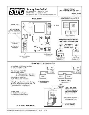 SDC 632 Series Installation Instructions | Manualzz
