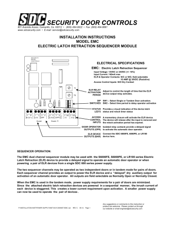 SDC EMC Series Installation Instructions | Manualzz