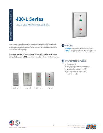 SDC 400-L Series Product sheet | Manualzz