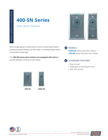 SDC 400-SN Series Product sheet | Manualzz