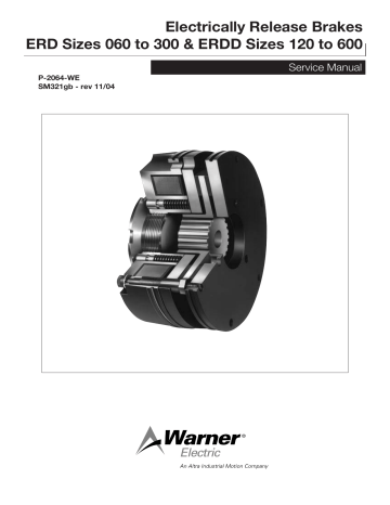Warner Electric ERD Electrically Released Dynamic Brake Service Manual ...