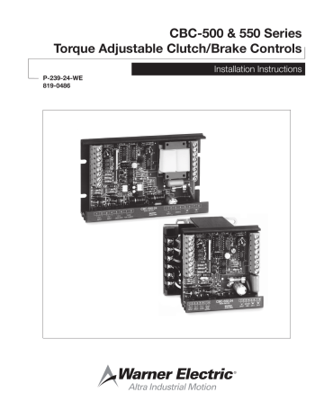Warner Electric CBC-550 Series Controls Service Manual | Manualzz