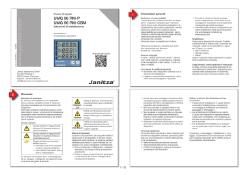 janitza UMG 96RM Installation manual | Manualzz
