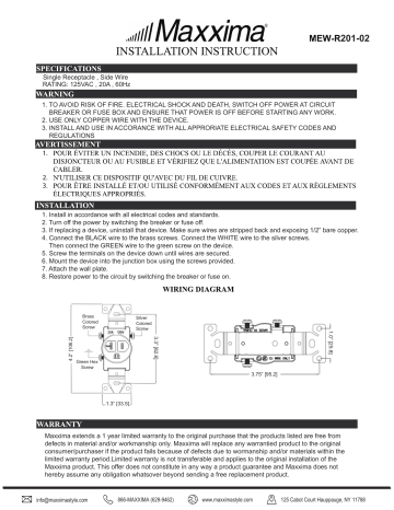 Maxxima MEW-R201-02 Tamper Resistant 20A Single Receptacle Outlet ...