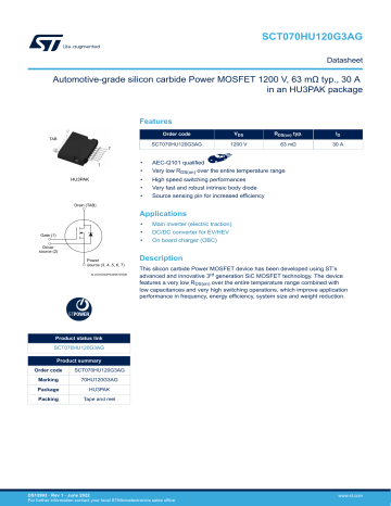 STMicroelectronics SCT070HU120G3AG Datasheet | Manualzz