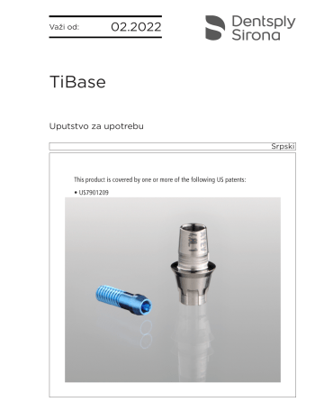 Dentsply Sirona TiBase Operativne instrukcije | Manualzz