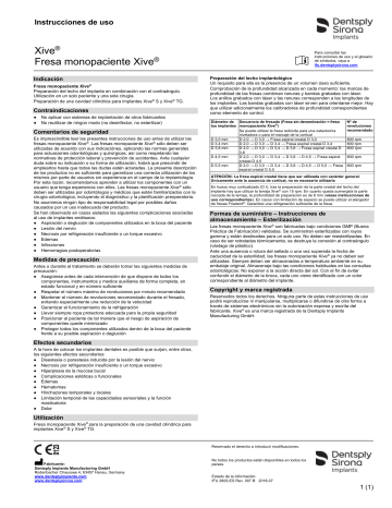Dentsply Sirona Xive Implant System Surgical Instruments Xive BoneCondenser ǀ ES ǀ 2018-07 ...
