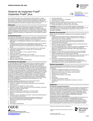 Dentsply Sirona Frialit Implant System Frialit plus Implants ǀ ES ǀ ...