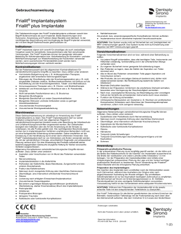 Dentsply Sirona Frialit Implant System Frialit plus Implants ǀ DE ǀ ...