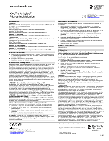 Dentsply Sirona Xive and Ankylos Surgical Ratchet Instrucciones de ...