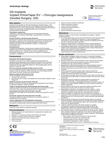 Dentsply Sirona DS Implants PrimeTaper EV Guided Surgery ǀ PL ǀ 2022-02 ...