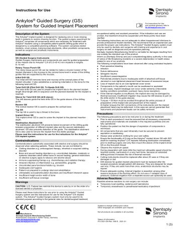 Dentsply Sirona Ankylos Guided Surgery GS System for Guided Implant ...