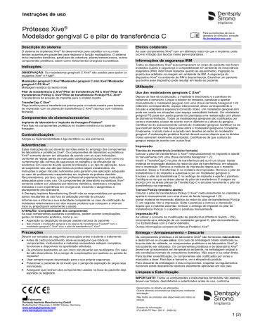 Dentsply Sirona Xive Prosthetics Gingiva Former C and Transfer Coping C ǀ PT ǀ 2020-02 ...