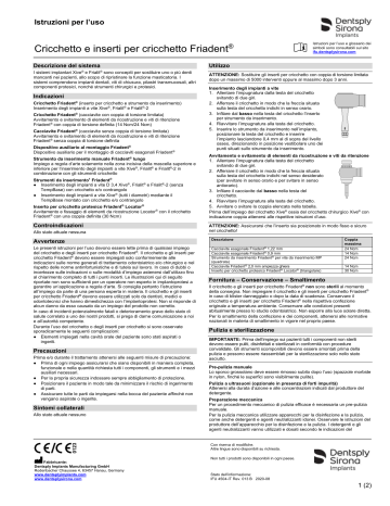 Dentsply Sirona Friadent Ratchet and Ratchet Inserts ǀ IT ǀ 2020-08 Istruzioni per l'uso | Manualzz