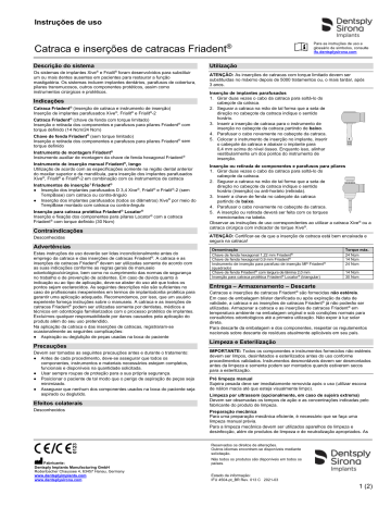 Dentsply Sirona Friadent Ratchet and Ratchet Inserts ǀ BR ǀ PT ǀ 2021 ...