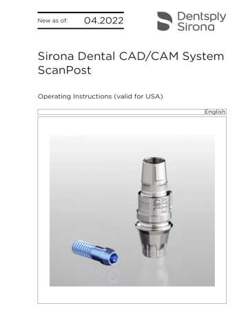 Dentsply Sirona ScanPost Instructions for use | Manualzz