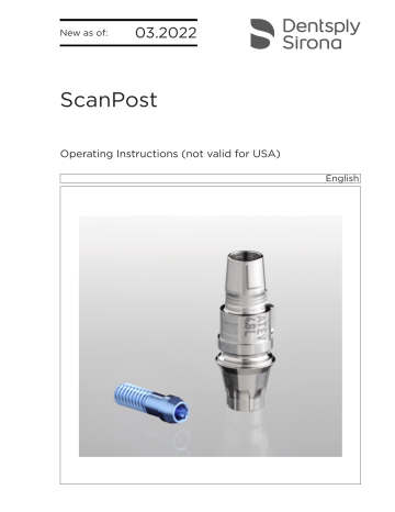 Dentsply Sirona ScanPost Instructions for use | Manualzz